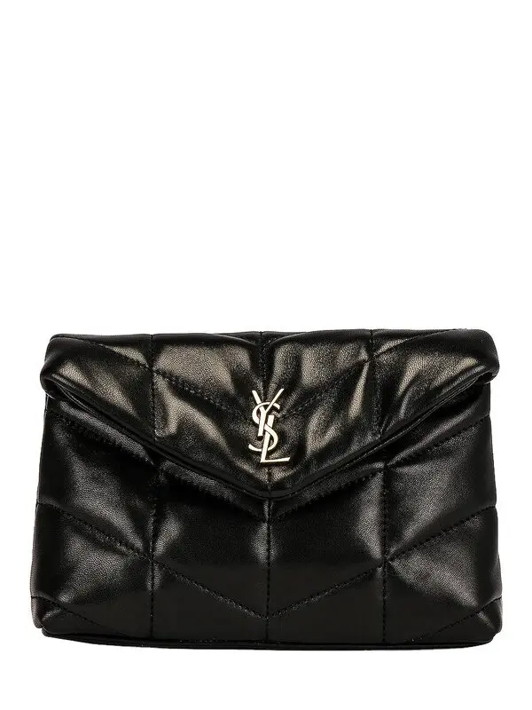 Saint Laurent Small Puffer Pouch - Nero