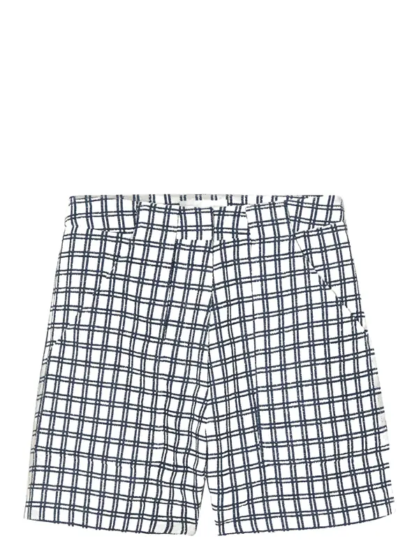 Lisa Marie Fernandez Net Sustain Checked Cotton-blend Bouclé-jacquard Shorts - Blue