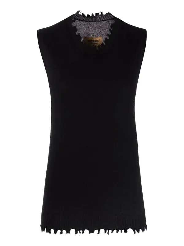 UMA WANG Tuft Edge Top - Black