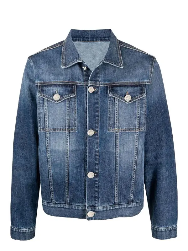 BILLIONAIRE All Over Bb Denim Jacket - Blue