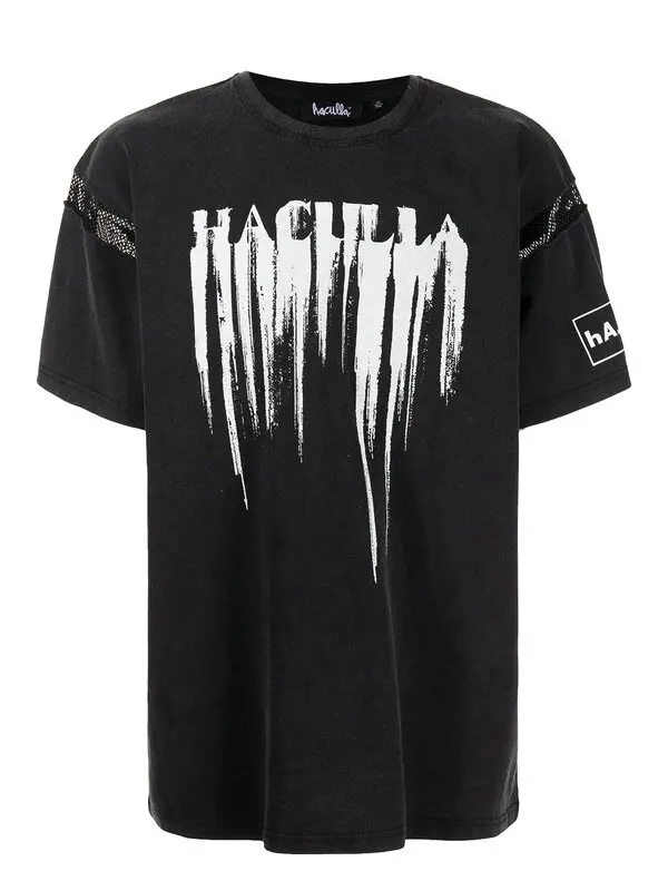 HACULLA. Smeared Stretch-cotton T-shirt - Black