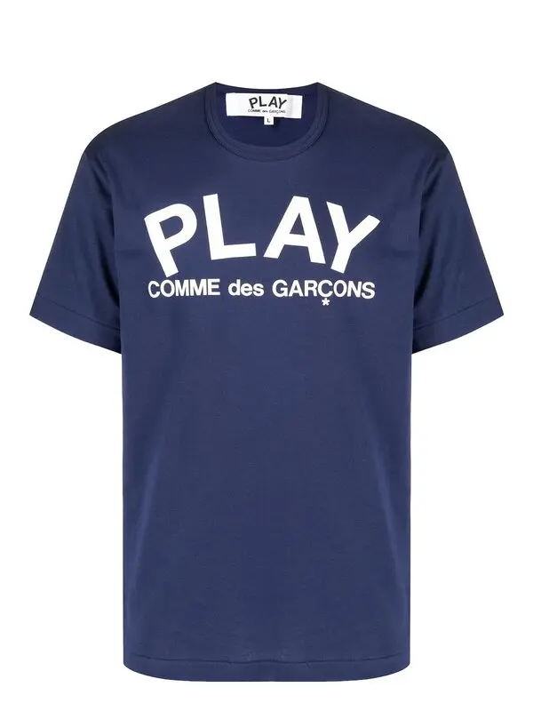 Play Comme Des Garcon Logo-print Short-sleeve T-shirt - Blue