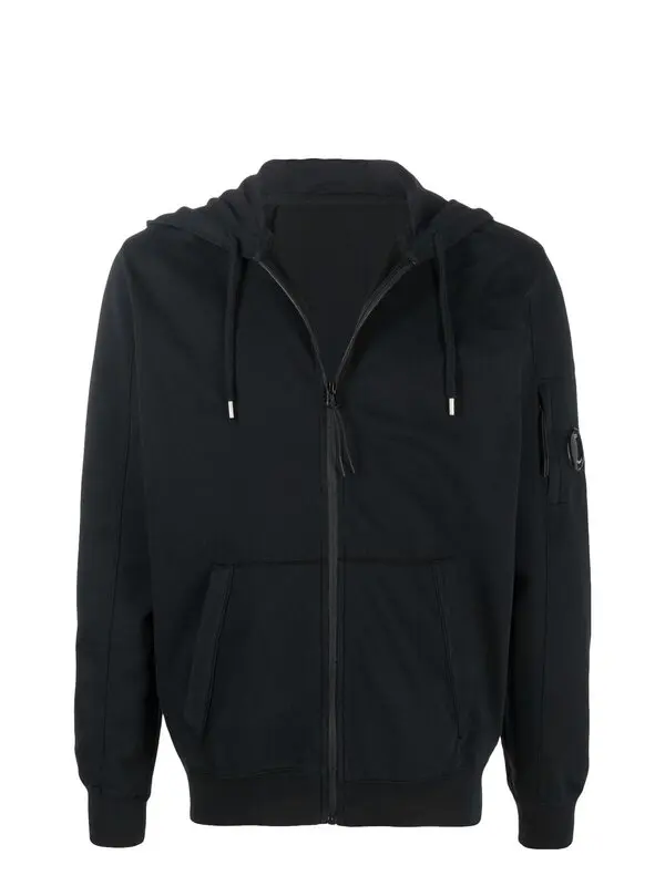 C.P. COMPANY Logo-patch Zip-up Hoodie - Black