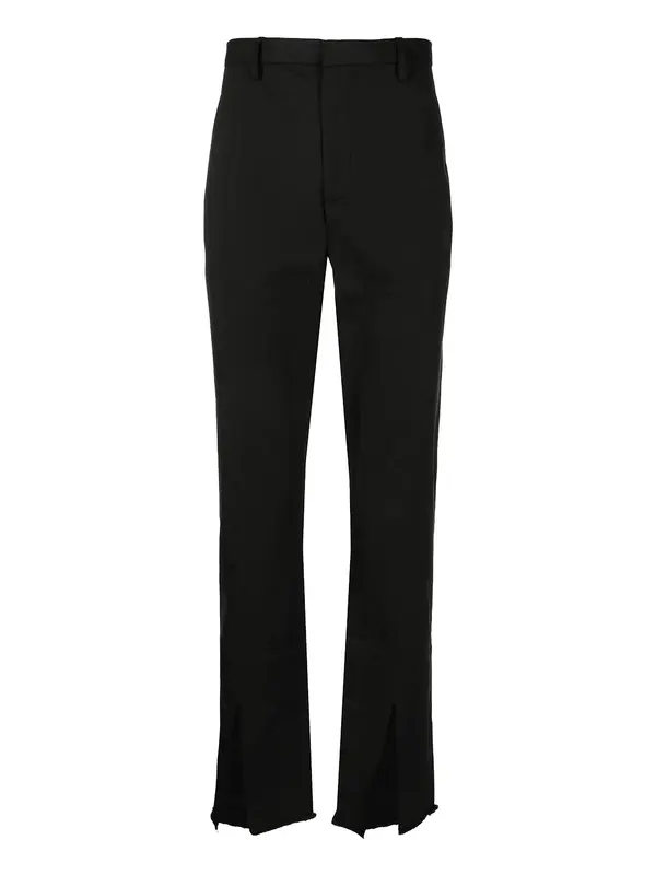 DION LEE Fray-trim Trousers - Black