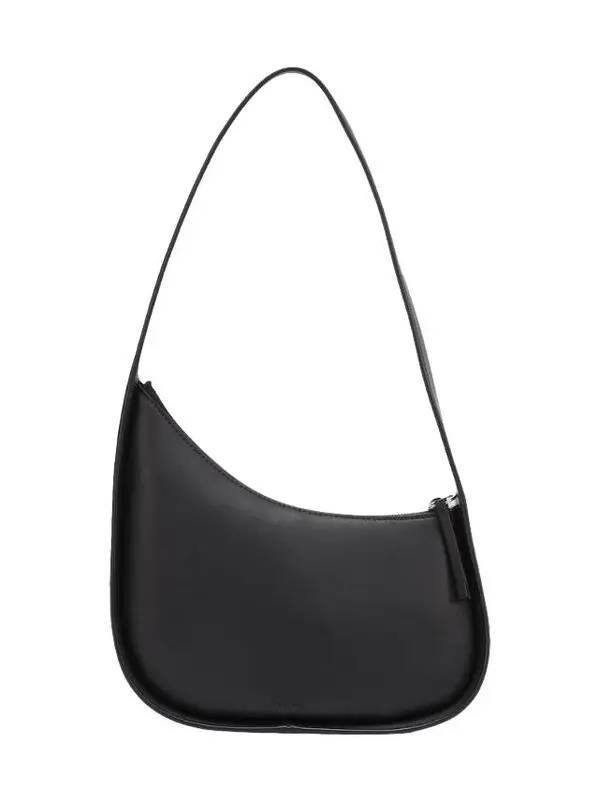 THE ROW Half Moon Leather Shoulder Bag - Black