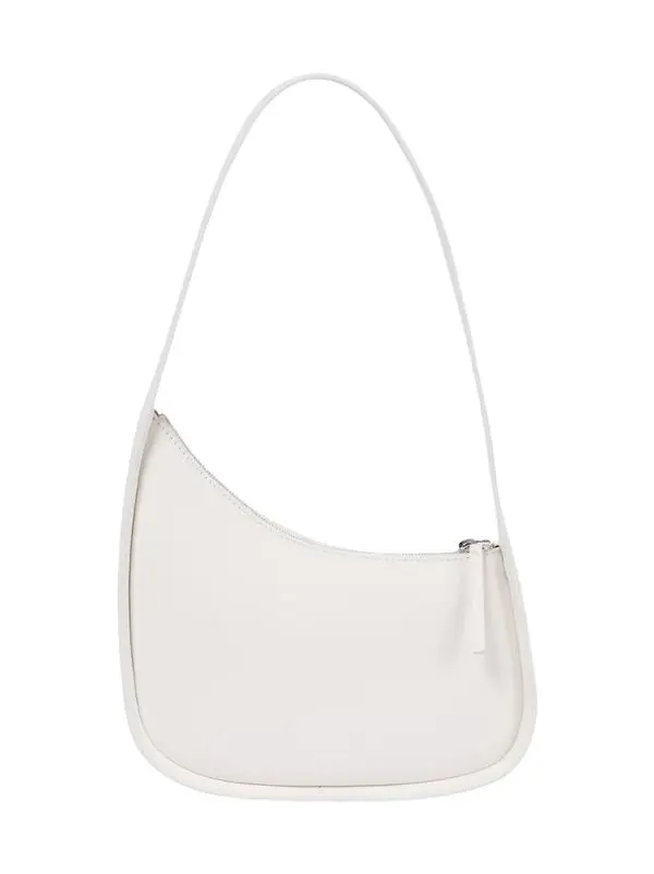 THE ROW Half Moon Leather Shoulder Bag - White