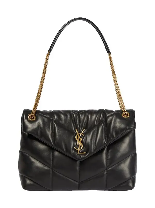 Saint Laurent Puffer Medium Leather Shoulder Bag - Black