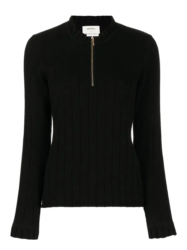 ONEFIFTEEN Ribbed Fine Knit Jumper - Black