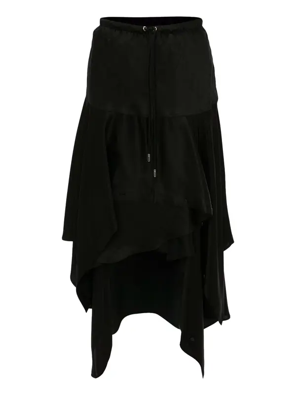 JW Anderson Layered Asymmetric Midi Skirt - Black