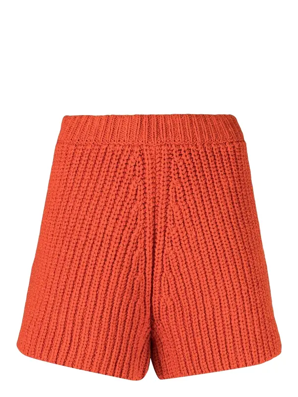 Alanui Chunky-knit Shorts - Orange