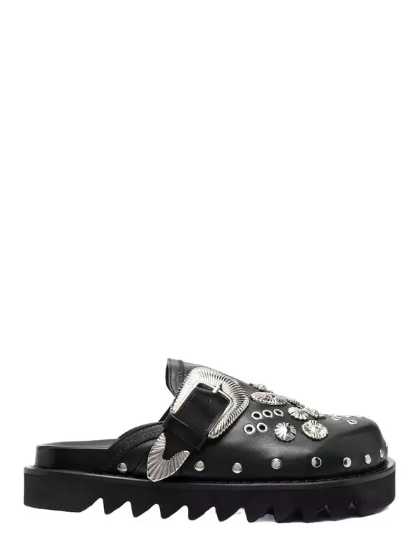 Toga Sabot Metal Mules - Black