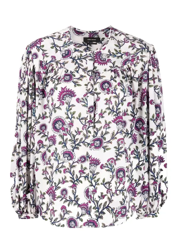 Isabel Marant Brunille Floral-print Blouse - White