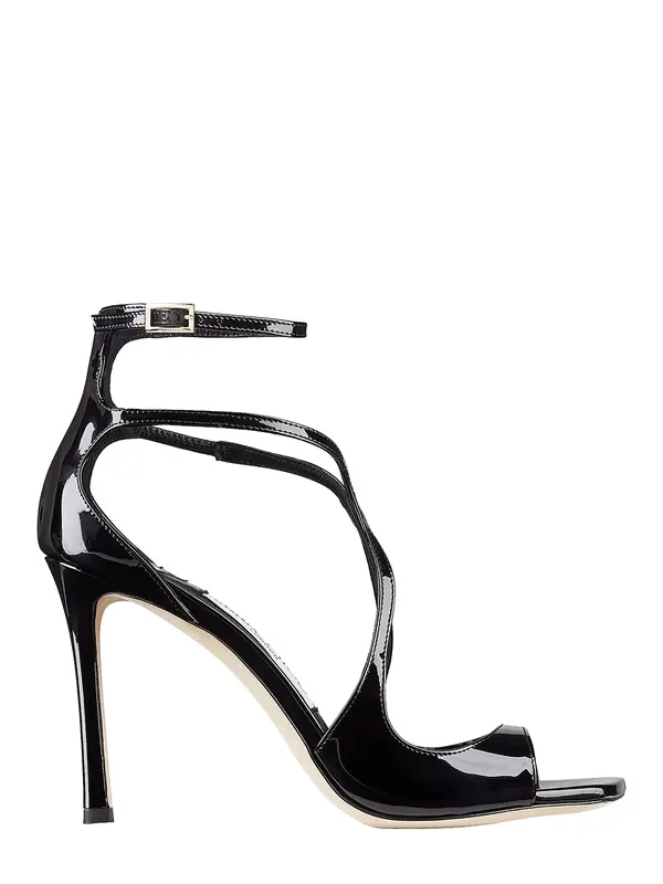 JIMMY CHOO Azia 95mm Square-toe Sandals - Black