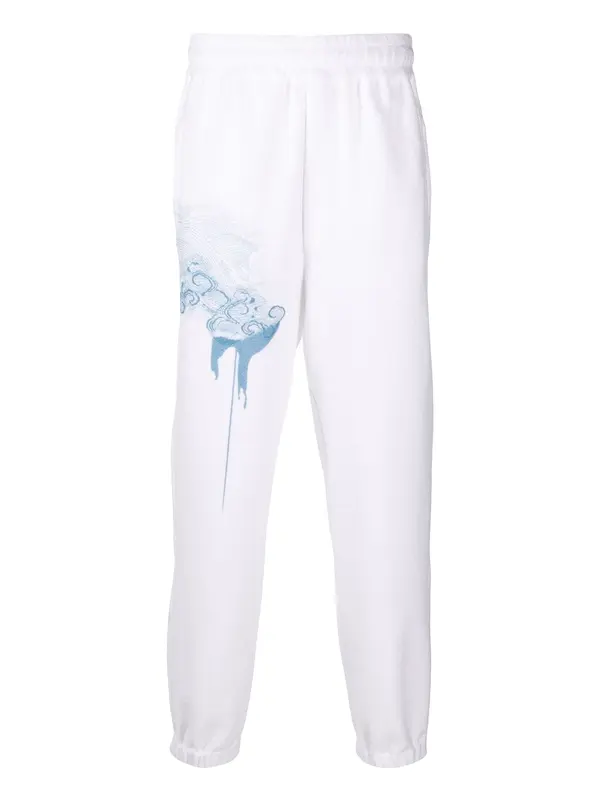 TTSWTRS Abstract-print Cotton Track Trousers - White