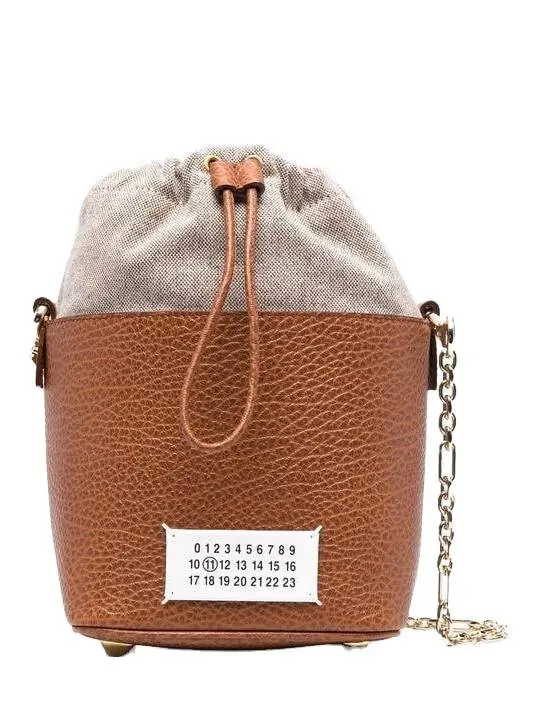 MAISON MARGIELA Small 5ac Leather Bucket Bag - Brown