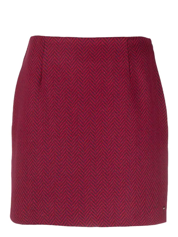 Tommy Hilfiger Chevron-knit Mini Skirt - Red