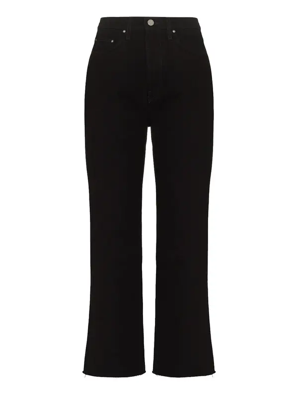 TOTEME Cropped Straight-leg Jeans - Black