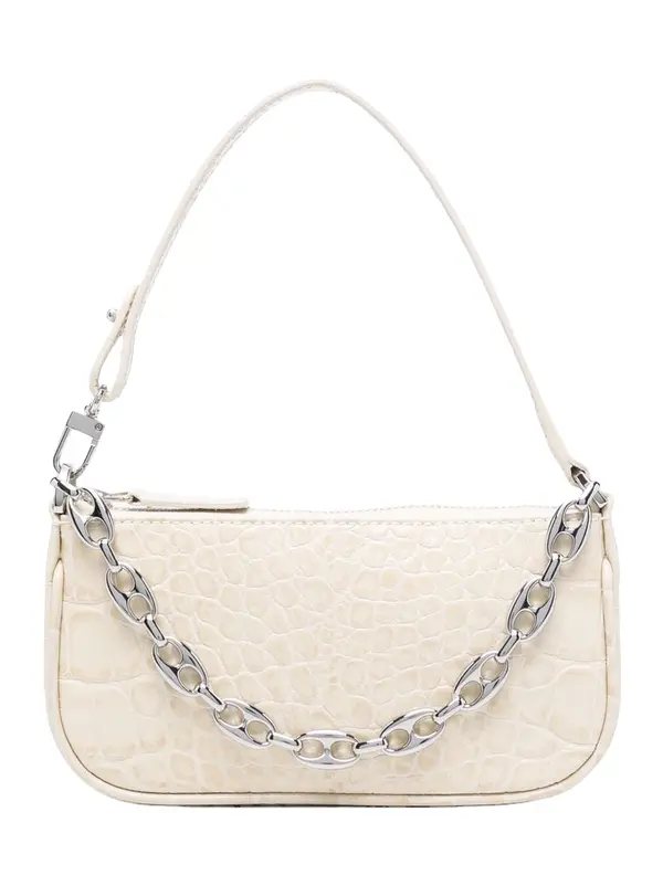 By Far Mini Rachel Embossed Shoulder Bag - Neutrals