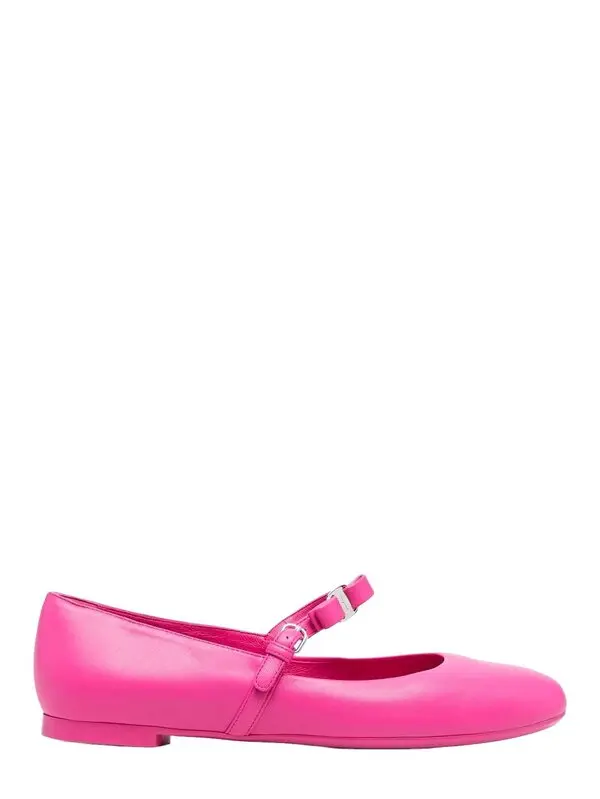 FERRAGAMO Bow-detail Leather Ballerina Shoes - Pink
