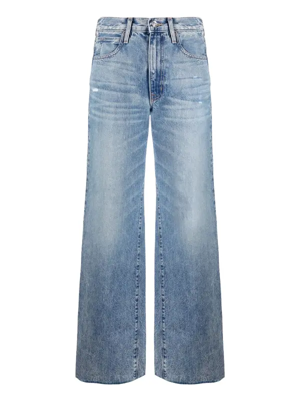 SLVRLAKE Grace Frayed Wide-leg Jeans - Blue