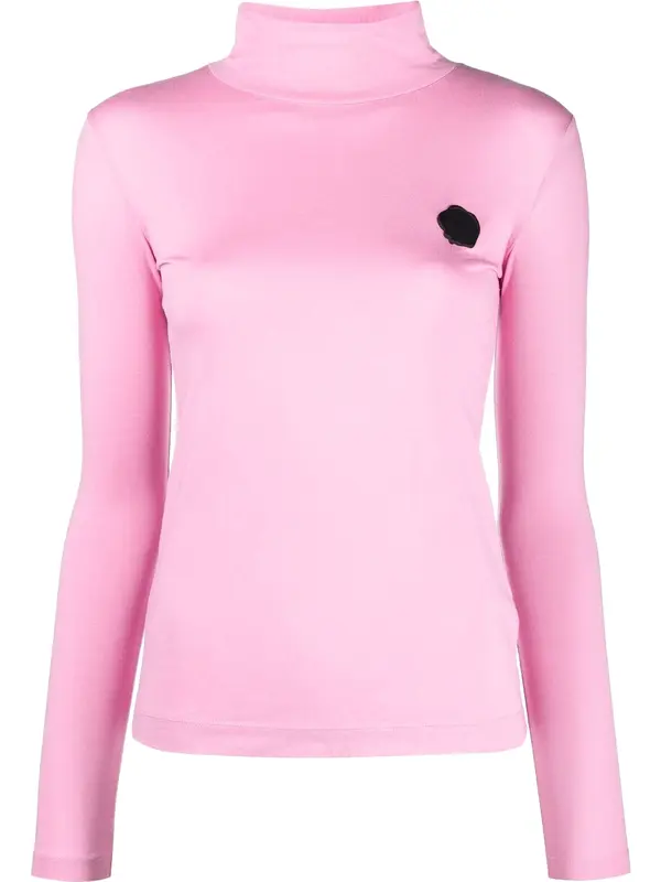 Viktor & Rolf Signature Seal Turtleneck Top - Pink
