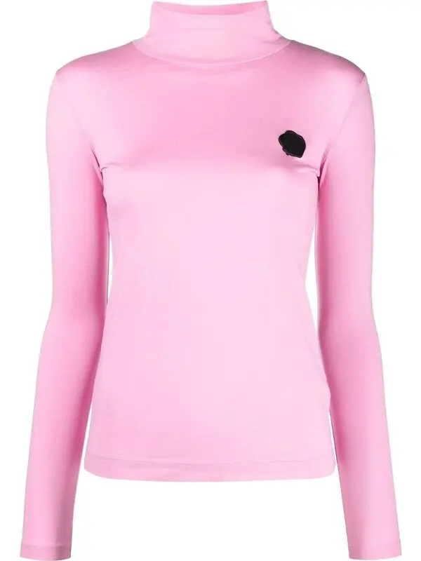 Viktor & Rolf Signature Seal Turtleneck Top - Pink