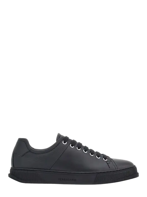 FERRAGAMO Low-cut Leather Sneakers - Black