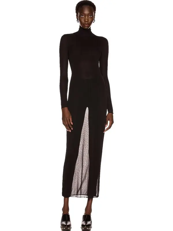 Alaïa Long Turtleneck Dress - Noir