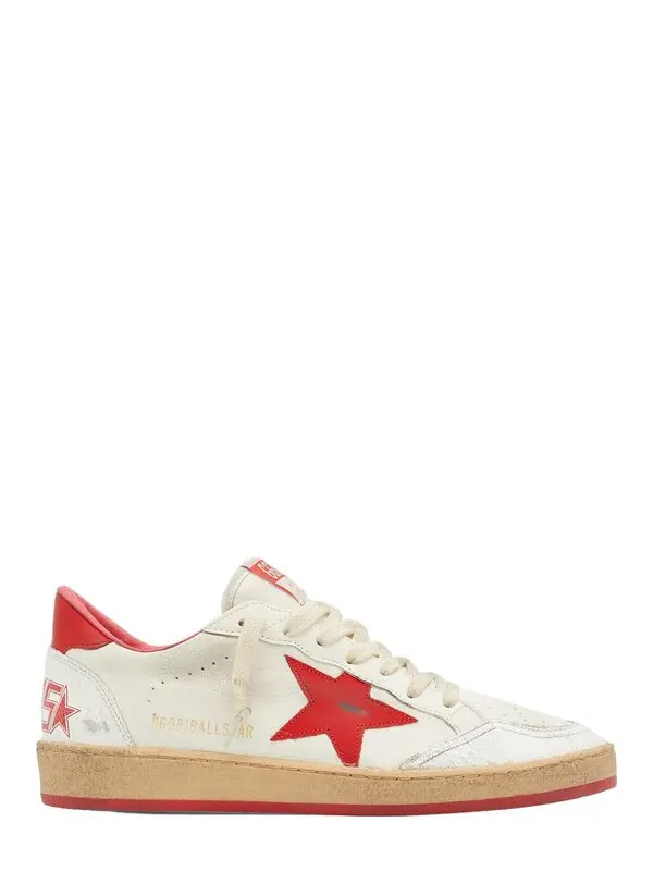 Golden Goose Ball Star Low-top Sneakers - White/strawberry Red