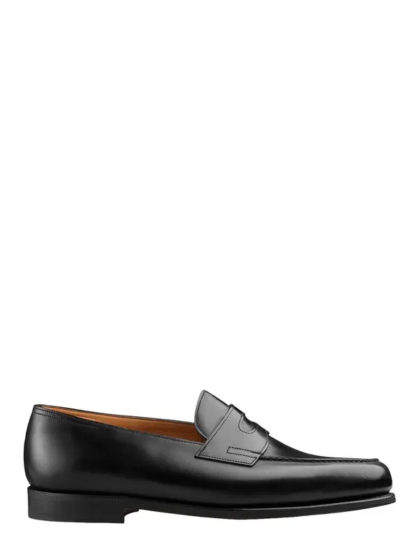 John Lobb Leather Penny Loafers - Black Calf