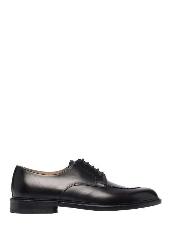 SCAROSSO Leather Derby Shoes - Black