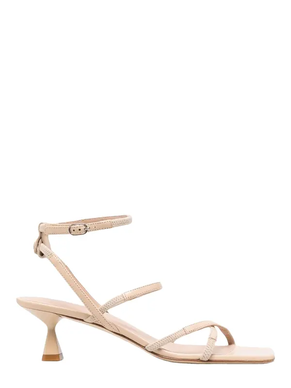 SCAROSSO Sally Leather Sandals - Neutrals
