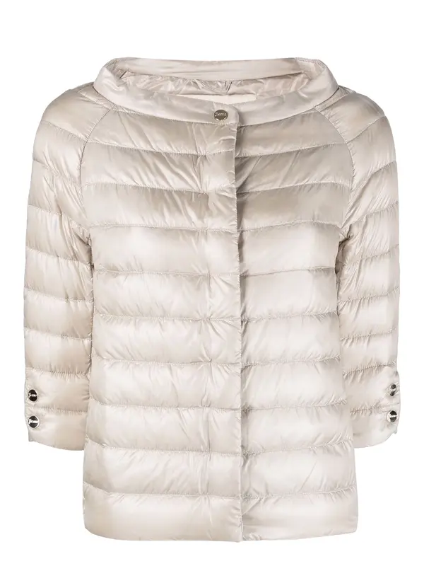 Herno Three-quarter-length Sleeve Puffer Jacket - Neutrals