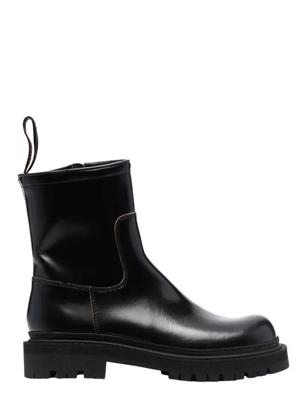 Camper Eki Leather Ankle Boots - Black