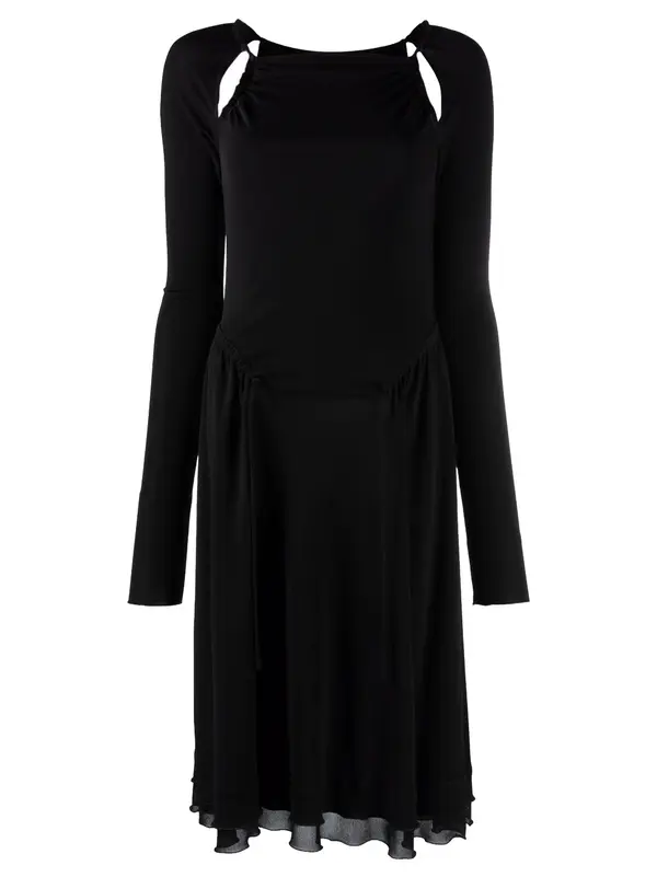 FERRAGAMO Cut-out Detailed Midi Dress - Black