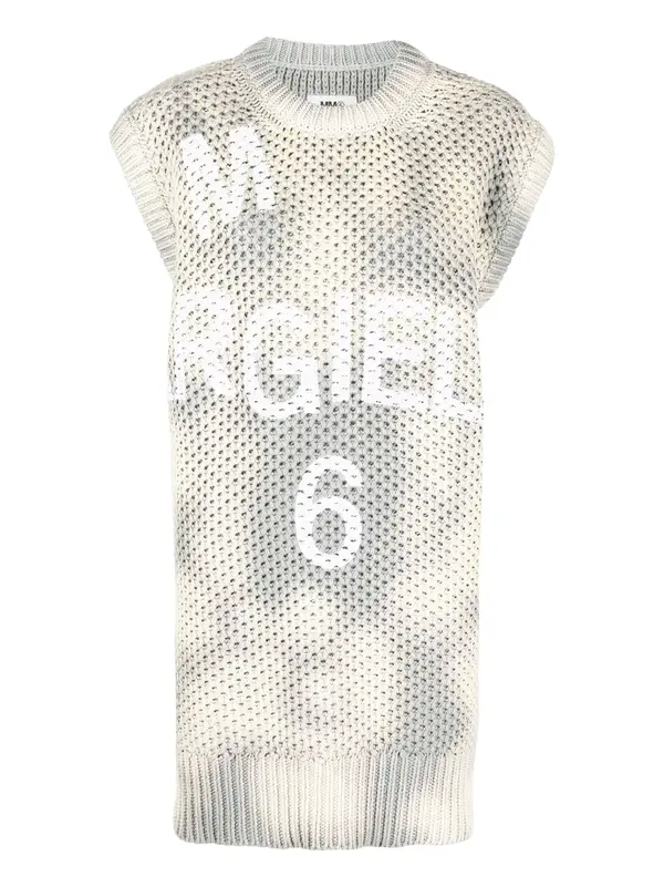 MAISON MARGIELA Tie-dye Knitted Dress - Neutrals