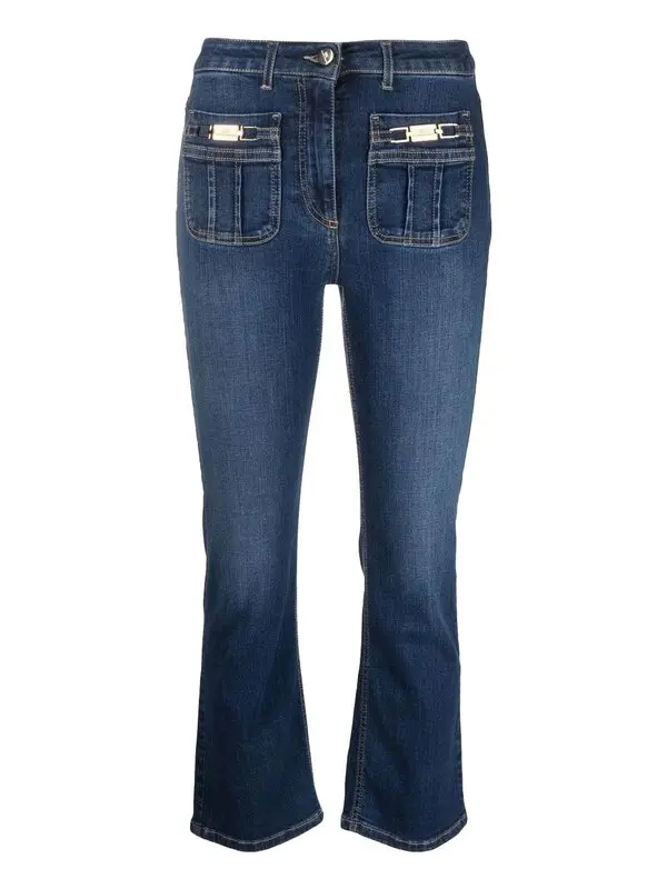 Elisabetta Franchi Cropped Denim Jeans - Blue