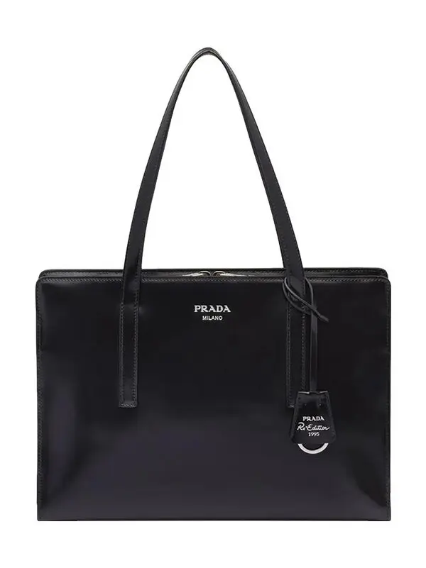Prada Re-edition 1995 Large Leather Handbag - Black