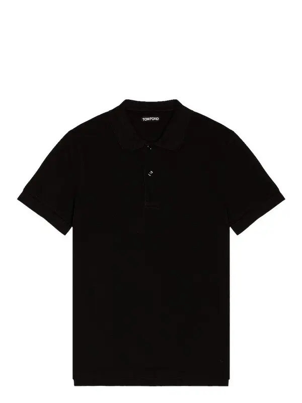 TOM FORD Garment Dyed Polo - Black
