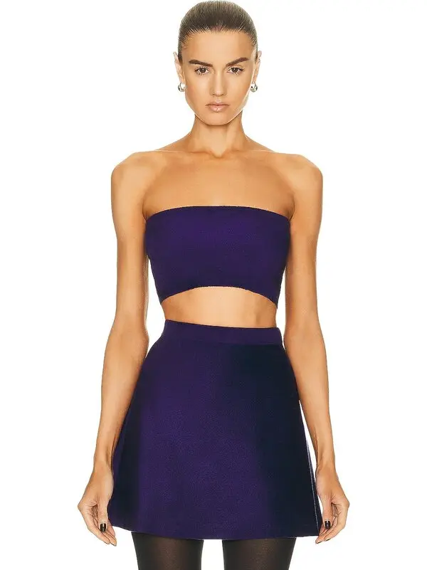 Alaïa Velvet Bandeau Top - Indigo