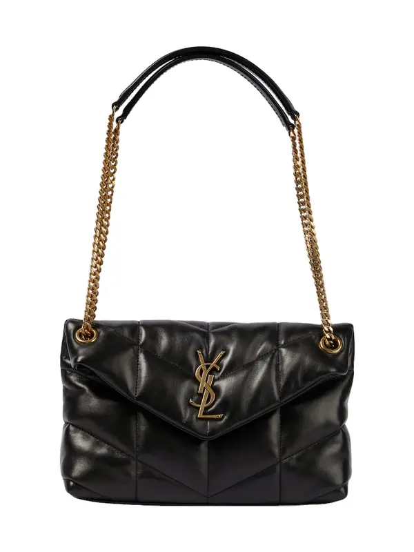 Saint Laurent Puffer Small Leather Shoulder Bag - Black