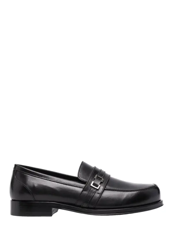 SERGIO ROSSI Buckle-detail Leather Loafers - Black
