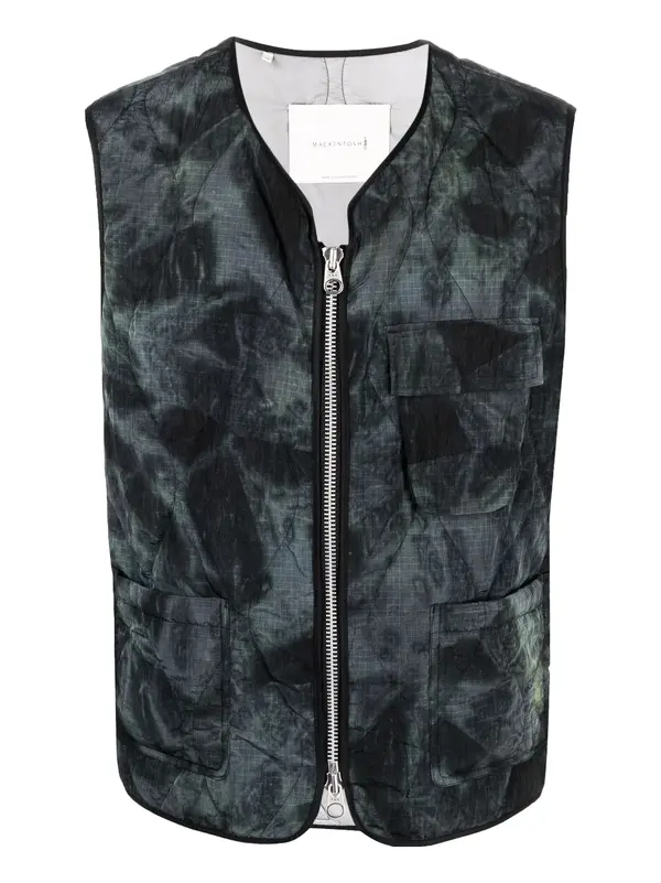 Mackintosh Tie-dye Gilet - Grey