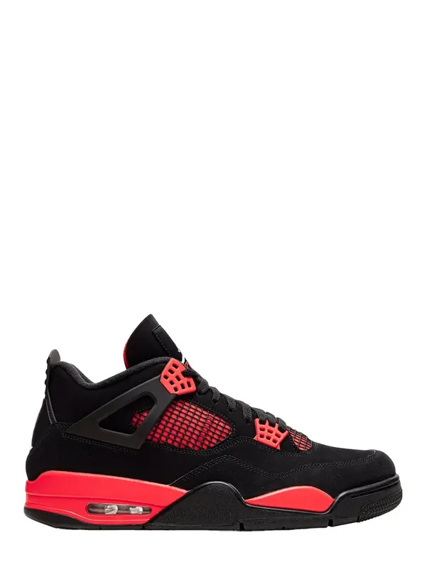 JORDAN Air 4 Retro Red Thunder Sneakers - Black