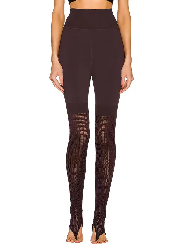 Alaïa Lace Legging In Black - Aubergine