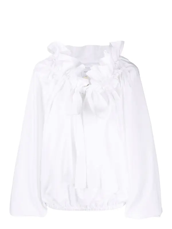 Patou Puff-sleeve Poplin Blouse - White