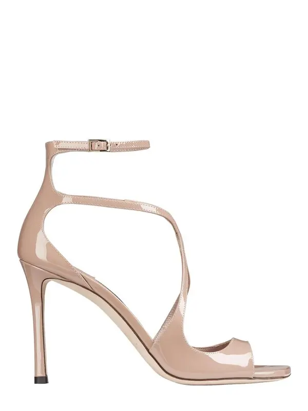 JIMMY CHOO Azia 95 Patent Leather Sandals - Ballet Pink