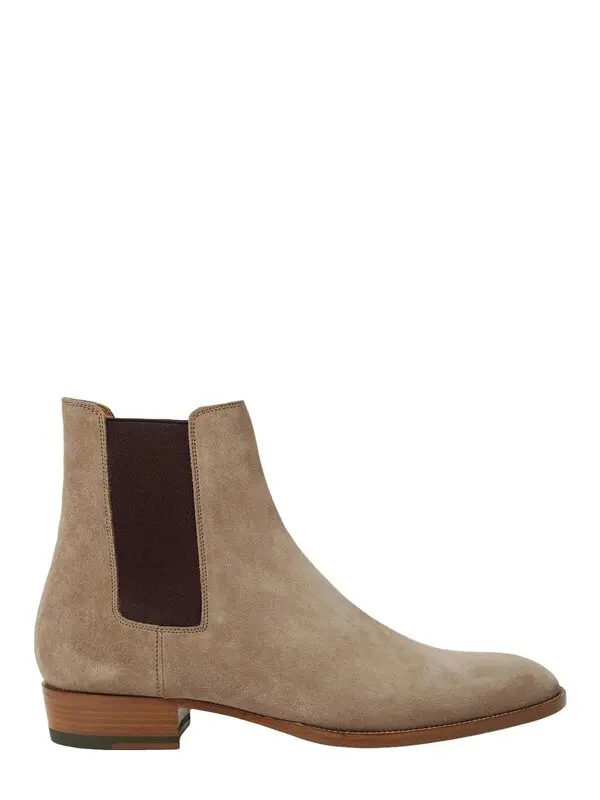 Saint Laurent Wyatt 30 Suede Chelsea Boots - Brown