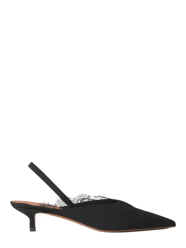 NEOUS Irena Lace-trimmed Slingback Pumps - Black