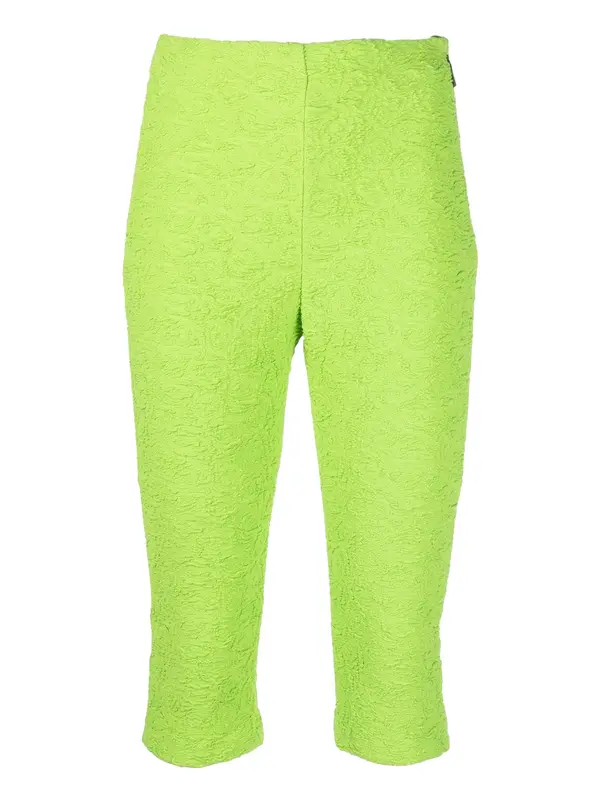 MSGM Jersey-knit Cropped Leggings - Green